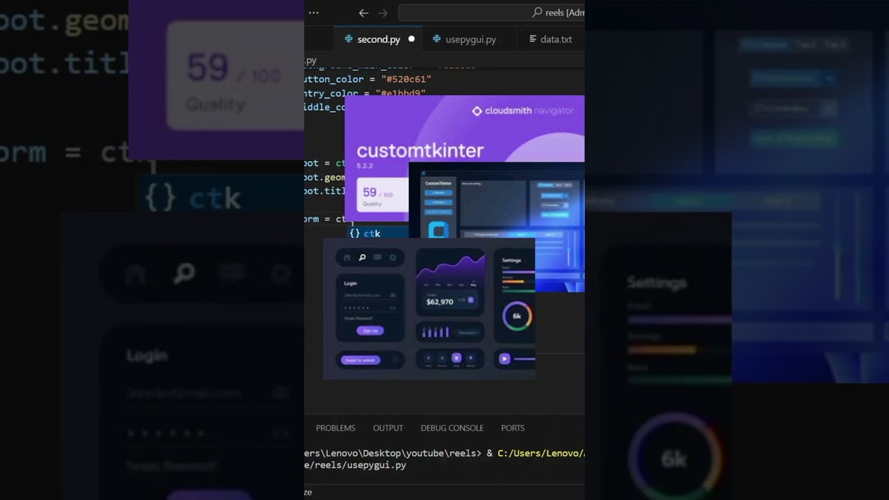 Python Customtkinter Advantages  #art #coding #programming #python #ai