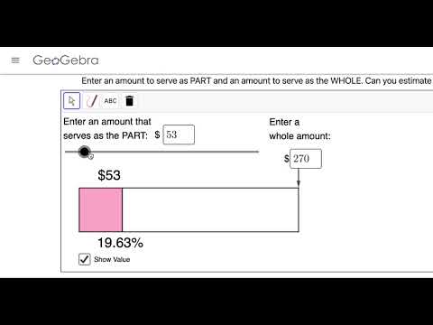 Working with Percents Conceptually: GeoGebra Resource Demo
