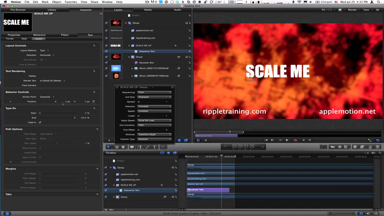 Changing How Text Scales in Motion