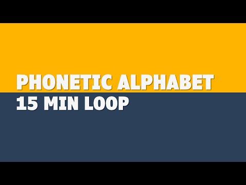 Phonetic Alphabet (15 min)