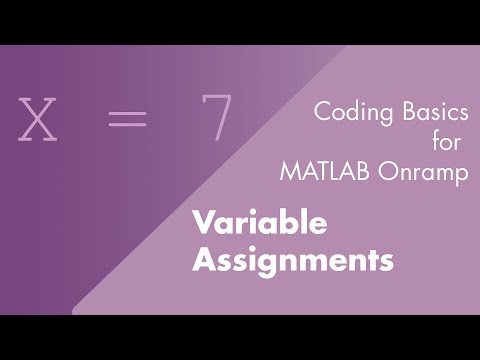 Variable Assignments | Coding Basics for MATLAB Onramp, Part 2