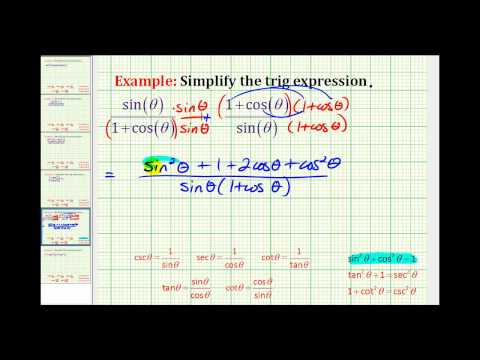 Example 5: Simplifying a Trigonometric Expression | Math Help from ...