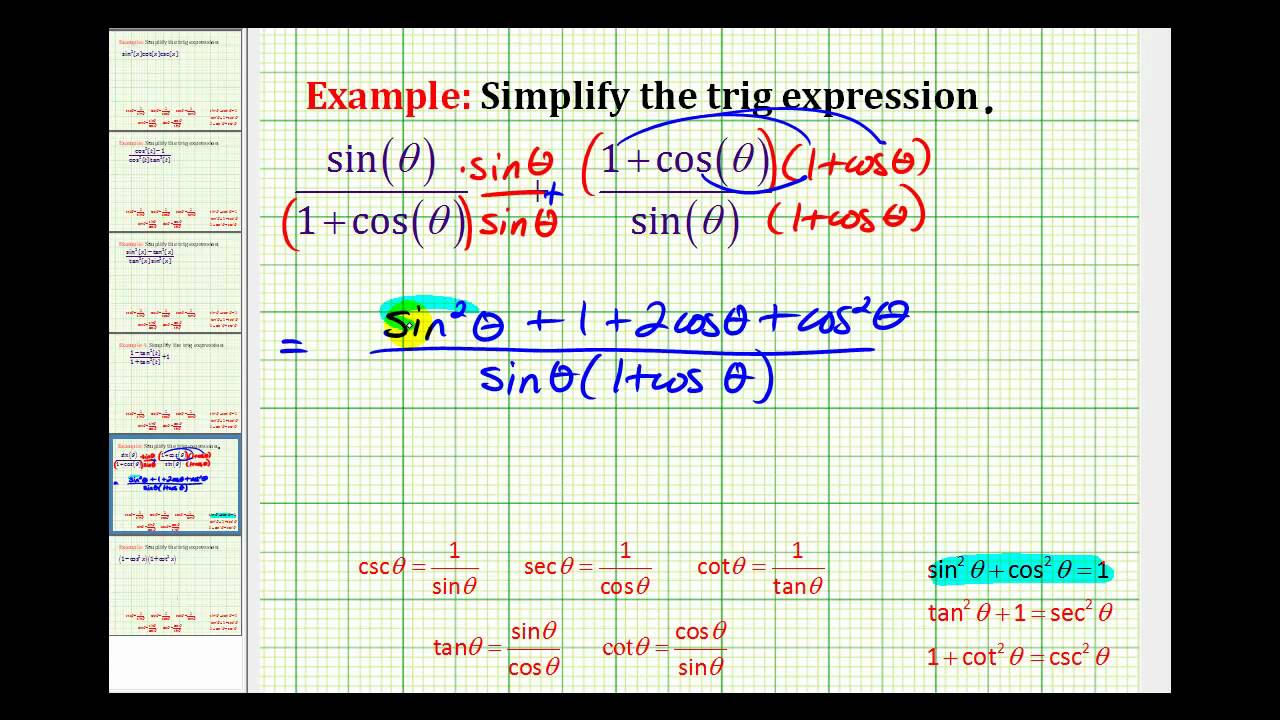 Example 5: Simplifying a Trigonometric Expression