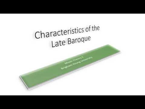 Characteristics of the Late Baroque