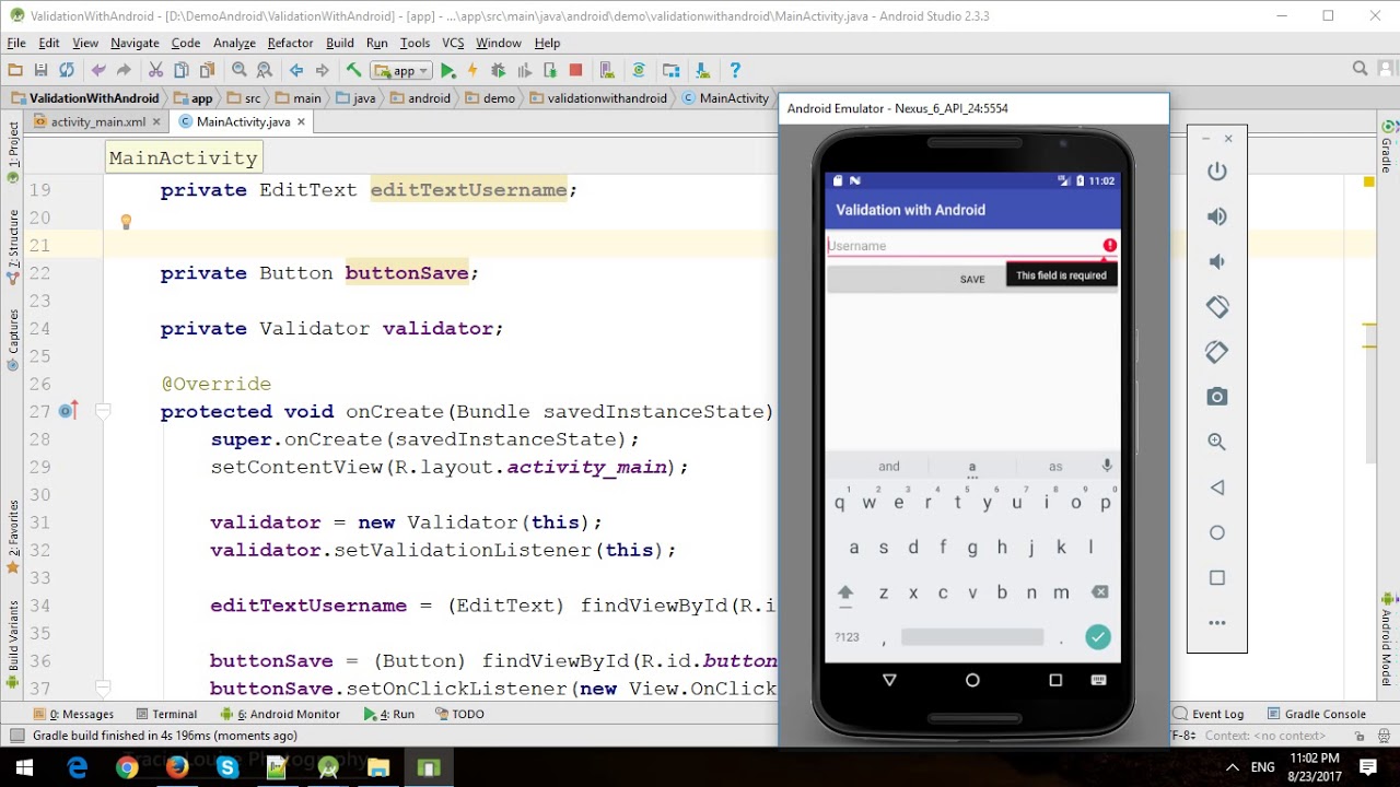 Android Form Validation with EditText