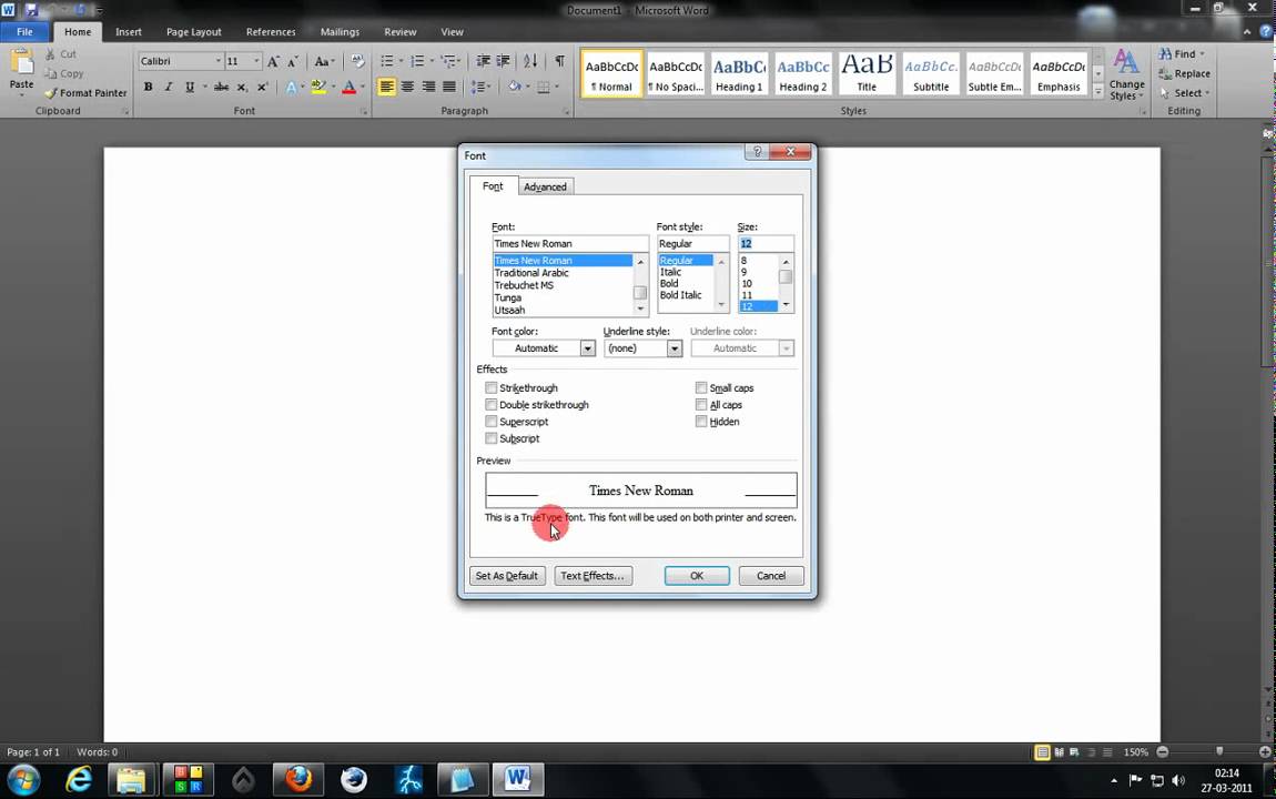 Change the Default Font Size in Word 2007 & 2010  Step By Step Tutorial