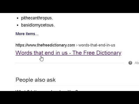Words Ending with "us"