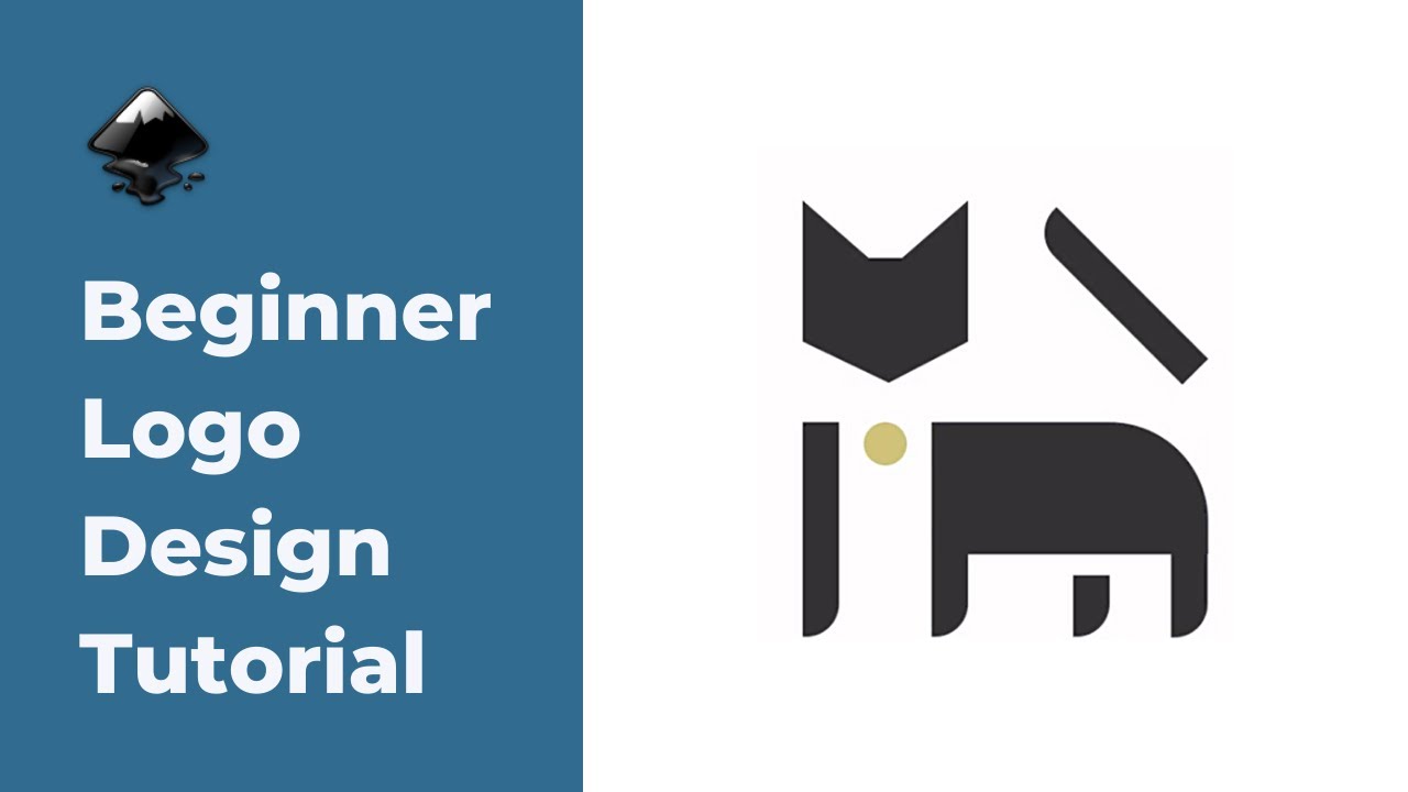 Beginner Inkscape Tutorial - Simple Minimalistic Cat logo