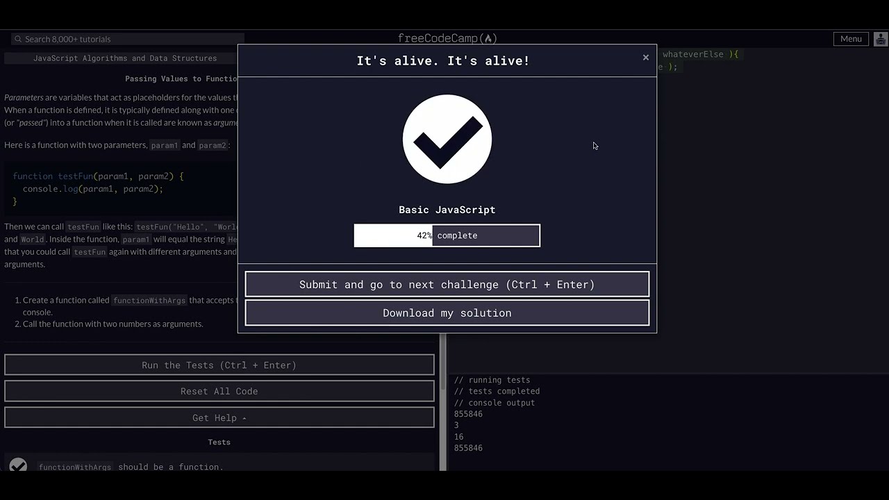 Passing Values to Functions with Arguments - Free Code Camp Help - Basic Javascript Algorithm & Data