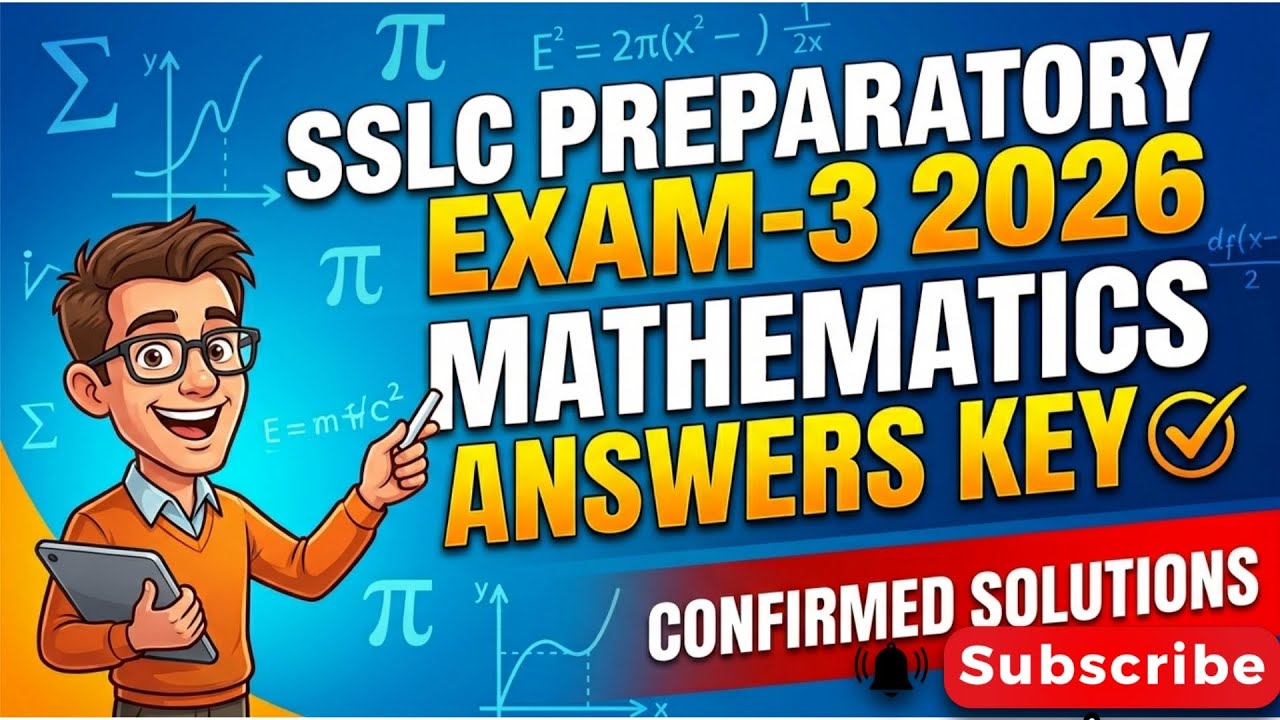 SSLC PREPARATORY EXAM-3 2026 Mathematics Answers key