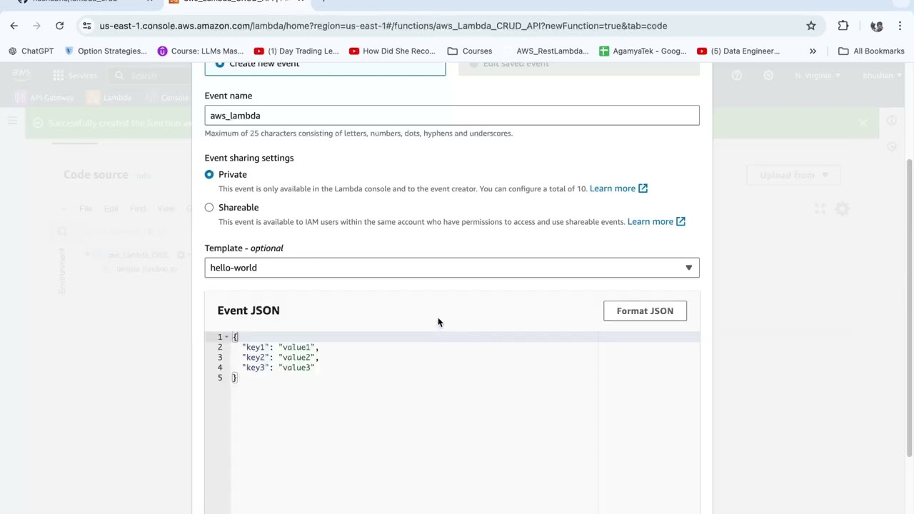 AWS Sample Lambda Function - Hello world Template
