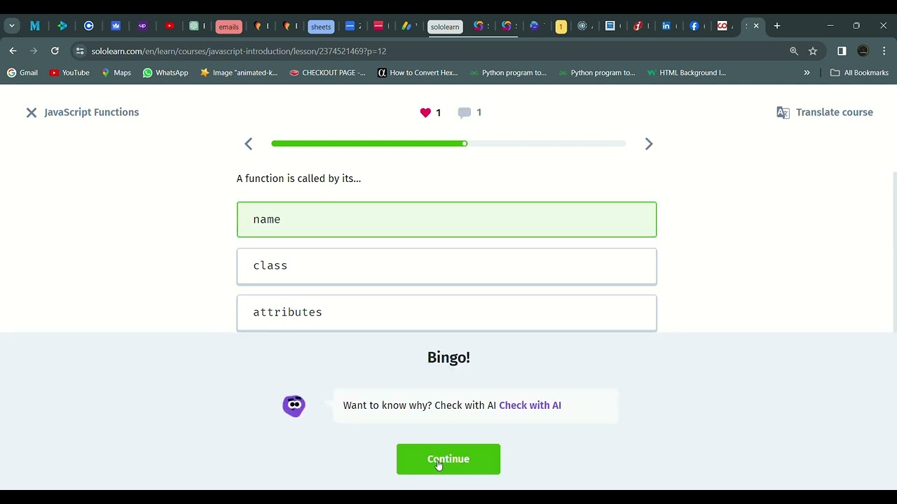 09 JavaScript Functions | Introduction to JavaScript | Sololearn