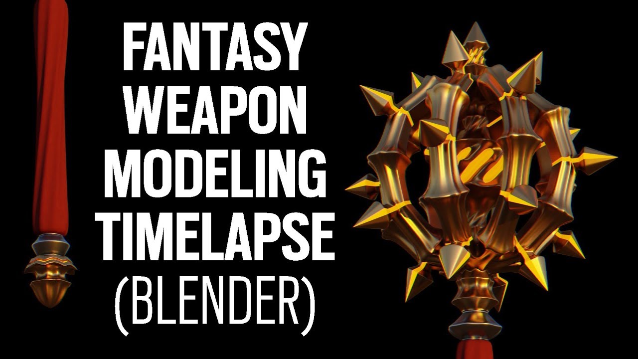 Fantasy Weapon Modeling Timelapse (Blender)
