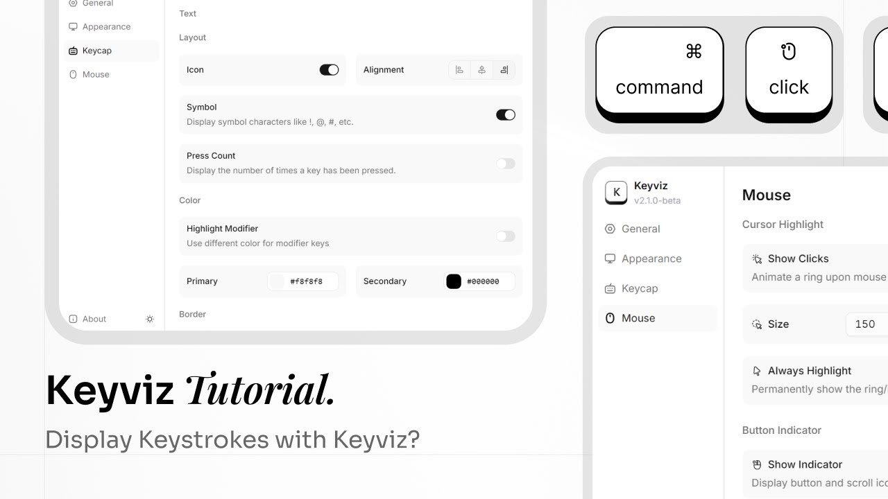 How to Display Keystrokes and mouse actions with Keyviz?