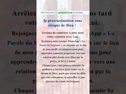 La procrastination vous éloigne de Dieu! #france #dieu #prière #bible #catholique #chrétiens #jésus