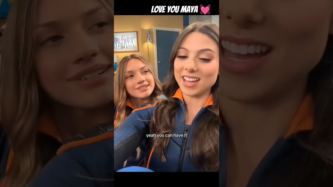 Kira Kosarin and Maya Le Clark messing around on the Thunderman set