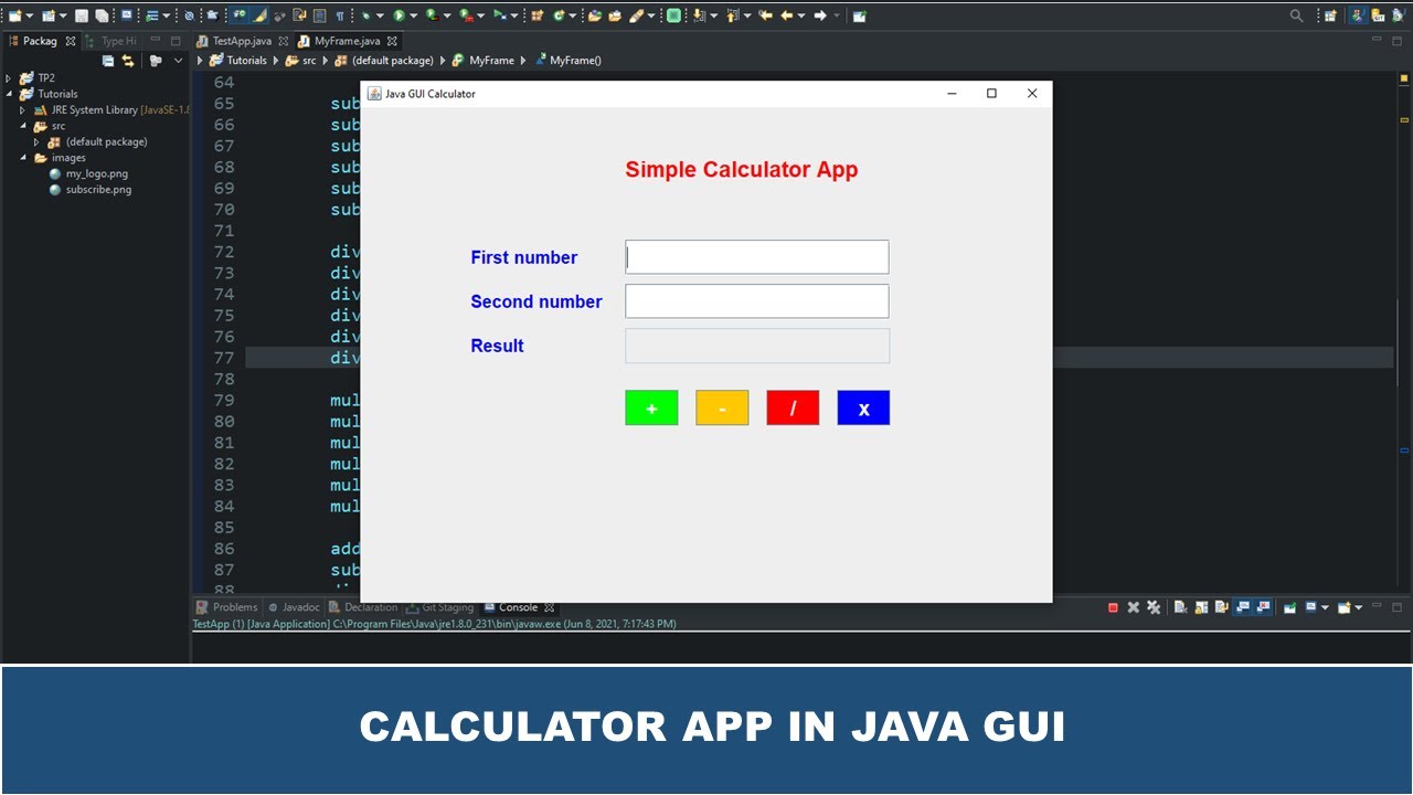 Java GUI Tutorial #38 - Make A Calculator App Using Java GUI