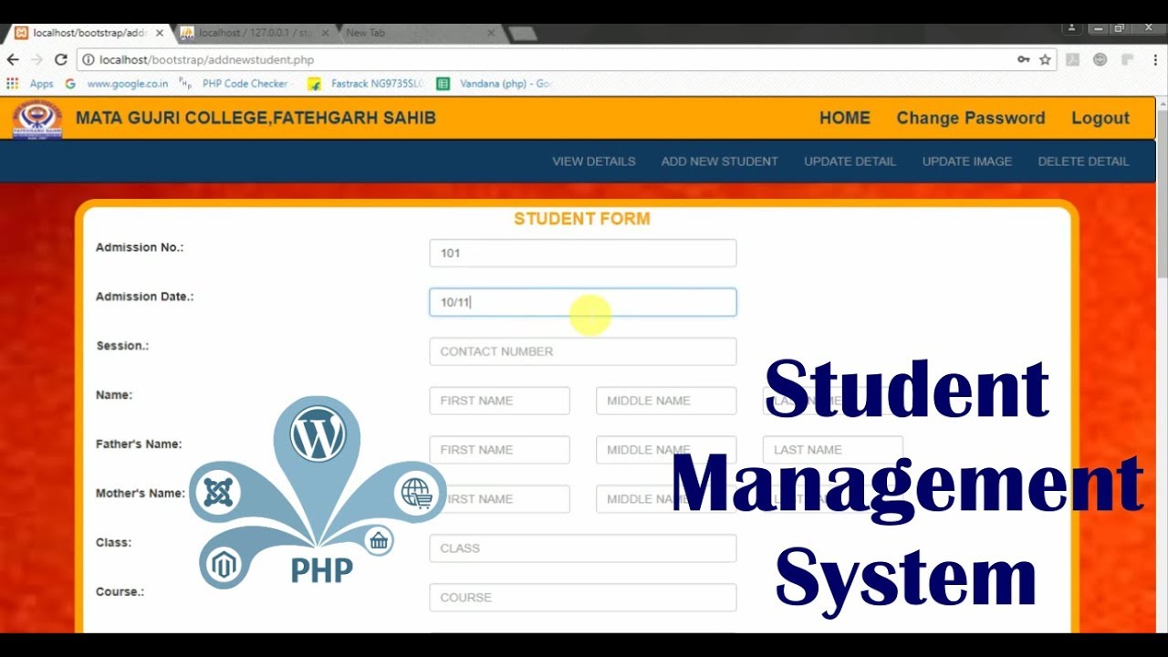 Student Management System Project In PHP - Php Project Tutorial