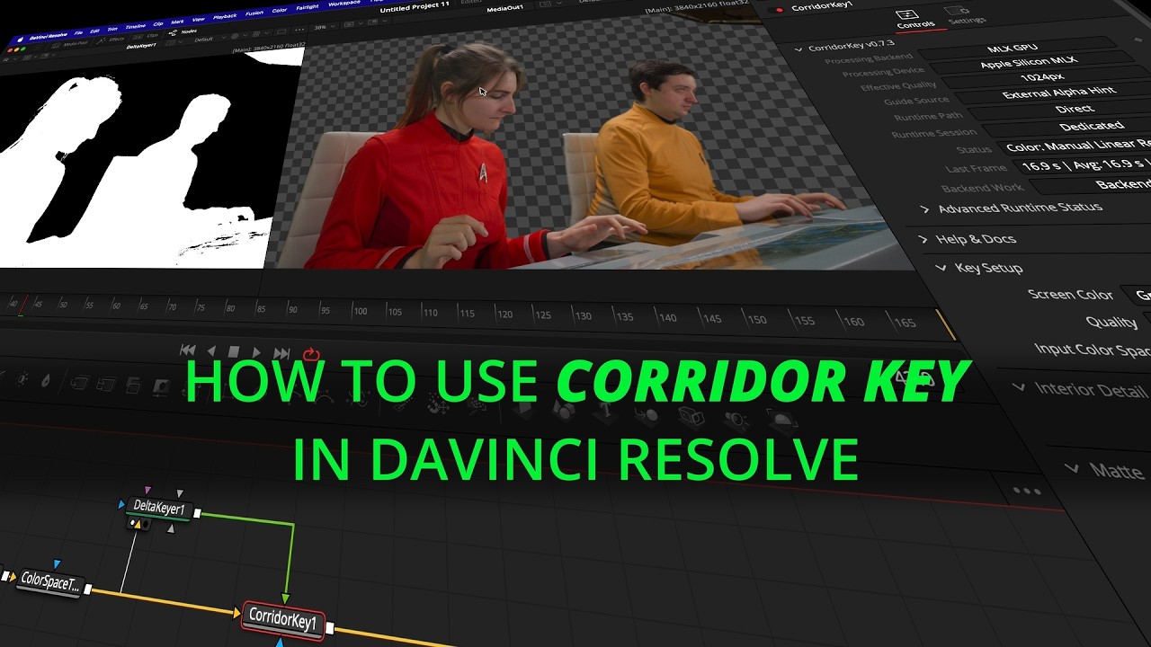 How to use CORRIDOR KEY PLUGIN in Davinci Resolve