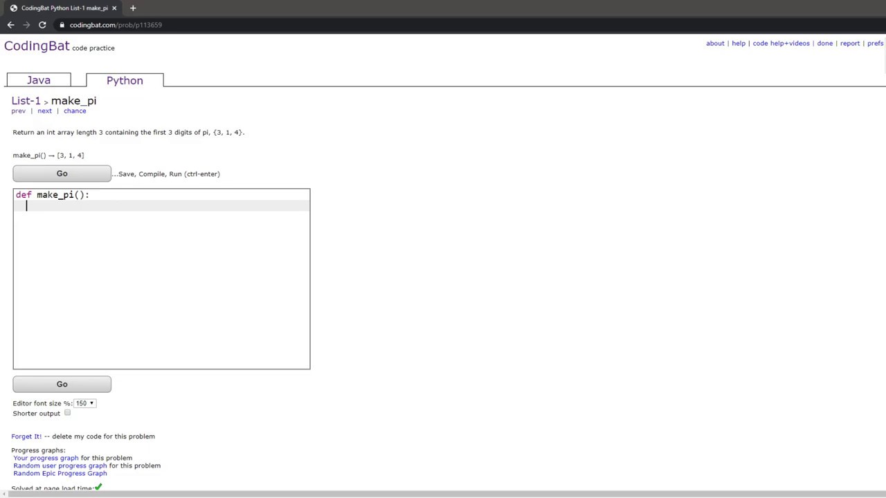 List-1 (make_pi) Python Tutorial || Codingbat.com