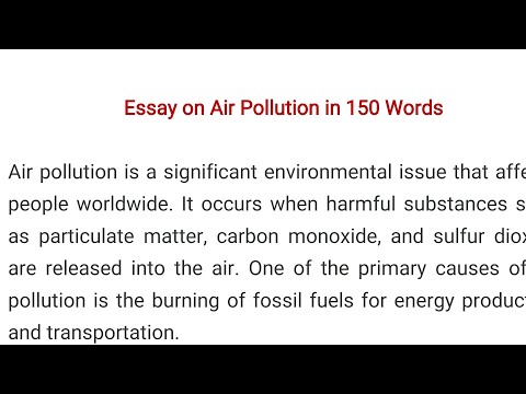 Essay on Air Pollution in 150 Words English with Pdf | Air pollution essay
