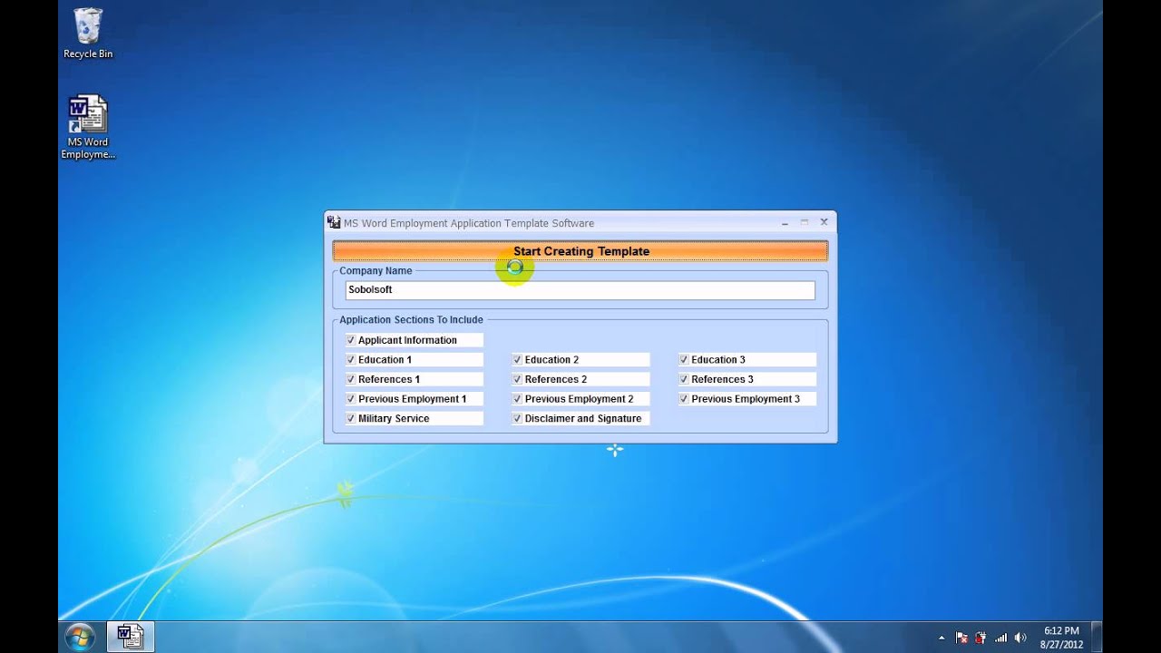 How To Use MS Word Employment Application Template Software