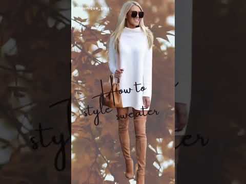 styling sweater dress and long knee boot #fall look #shorts
