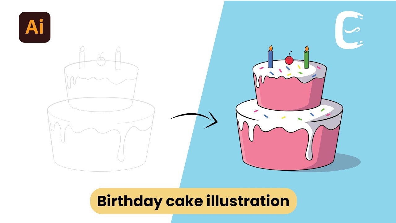 How to make a vector Birthday cake - Illustrator tutorial