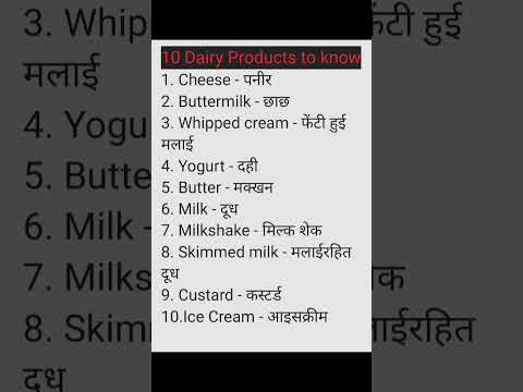 10 Dairy Products Name in English/Daily use English Words #learnenglish #englishwords#shorts