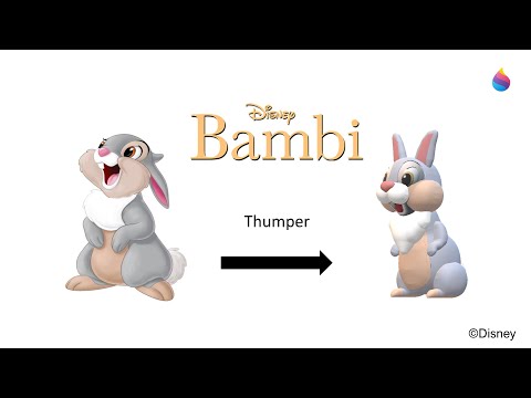 Paint 3D Tutorial: Thumper ~ Bambi (1942)