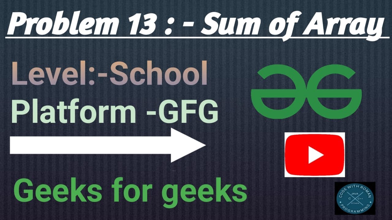 Sum of  Array | Java | GFG | Java Programming