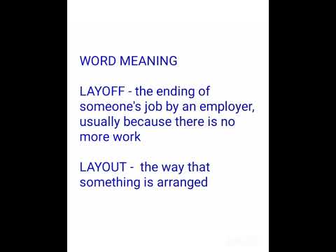 Meaning of layoff and layout
