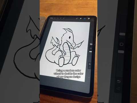 RANDOM Color Generator DRAWING CHALLENGE on a #Dragon using Procreate π