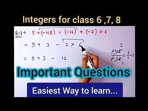 Integers | important questions | addition of integers #integers