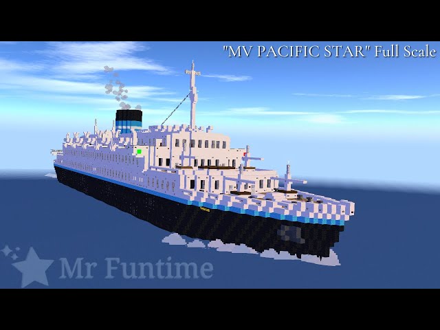 MV Pacific Star (1955)| 1:1 Scale Blue Star Travel's Ghost Ship Minecraft Map