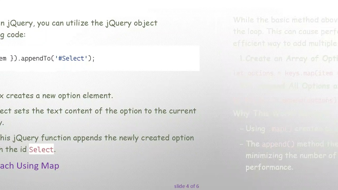 How to Use jQuery to Create and Append option Elements Dynamically