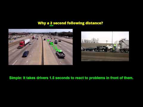 Keeping a Two Second Following Distance? - Texas 6 Hour Adult Online Driving Course