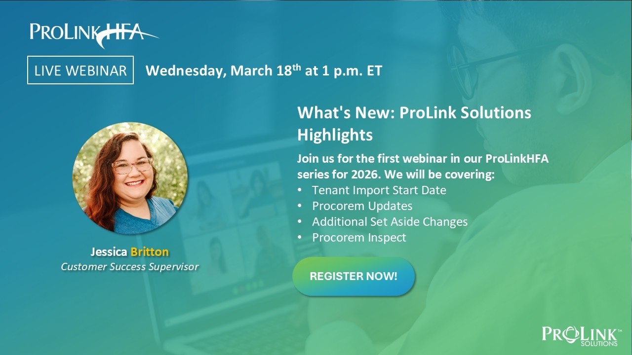 ProLinkHFA Webinar 2026 - What's New: ProLink Solutions Highlights
