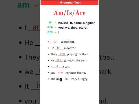 Is/Are/Am - English Rules 💯 ✅ #english #education #grammar #englishtips