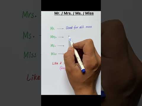 Mr. Mrs. Ms. and Miss? | Know the right use in seconds | #shorts #learnenglish #education
