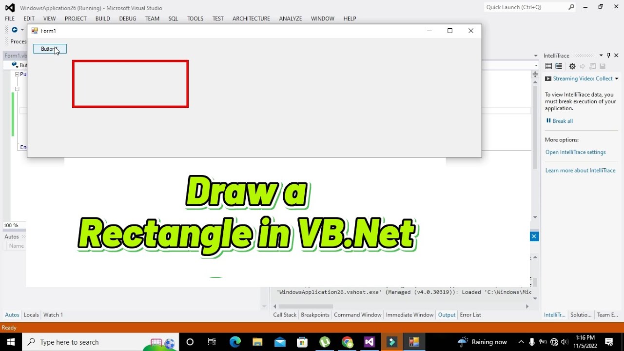 how to draw a rectangle on vb.net gui | make rectangle on the GUI of visual basic.net