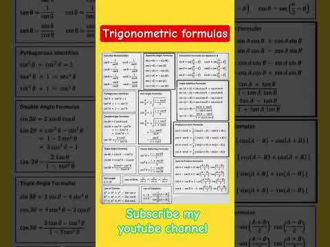त्रिकोणमितीय सूत्र trigonometric formula #maths #formula #tranding #ssc #shortfeed #ytshorts #shorts