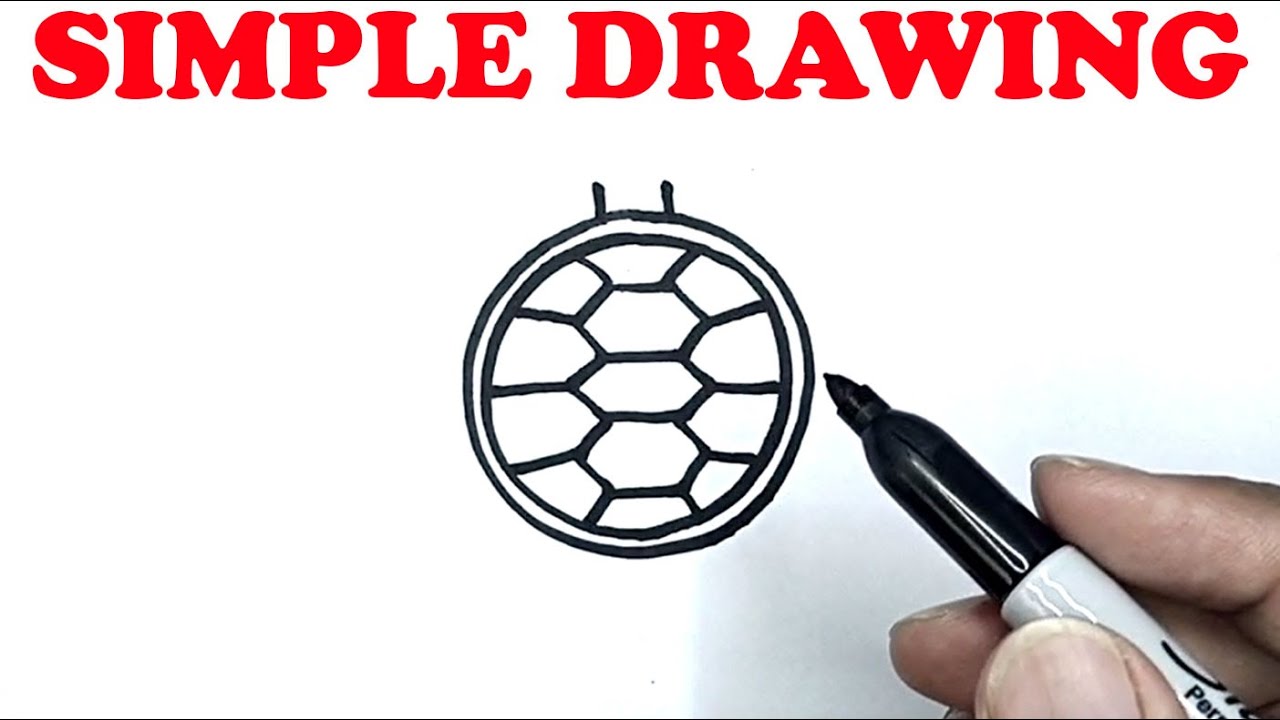 How To Draw A Turtle Shell With Number 0 | Simple Drawing Tutorial