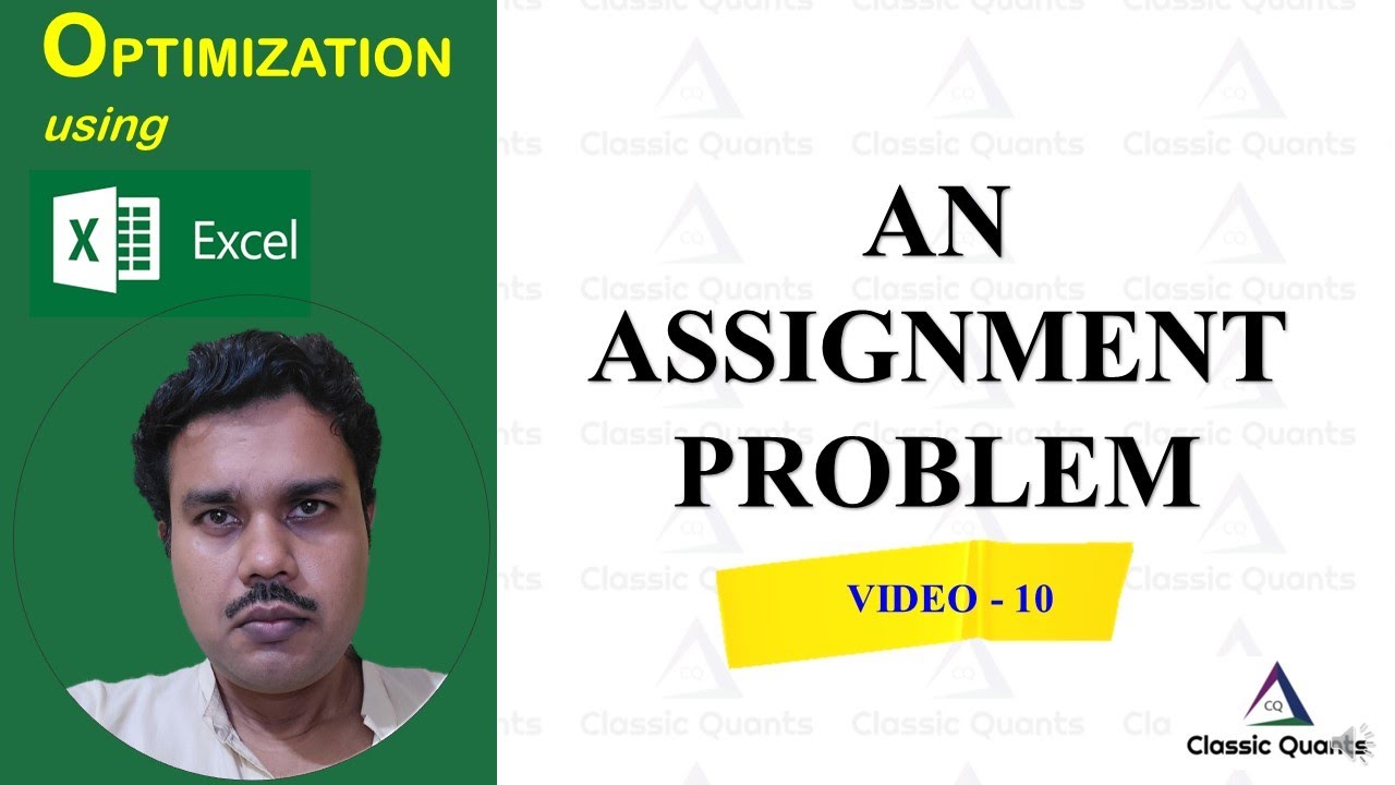 10.Assignment Problem | Optimization using Excel