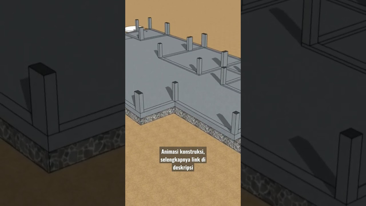 animasi konstruksi rumah 1 lantai