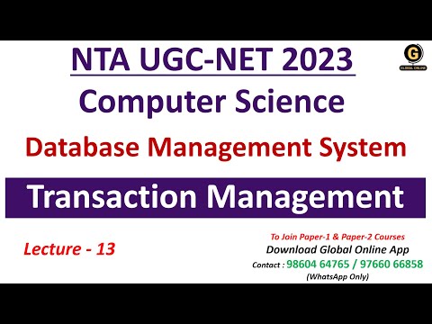 Transaction Management in DBMS Video Lecture - Crash Course for UGC NET Computer science