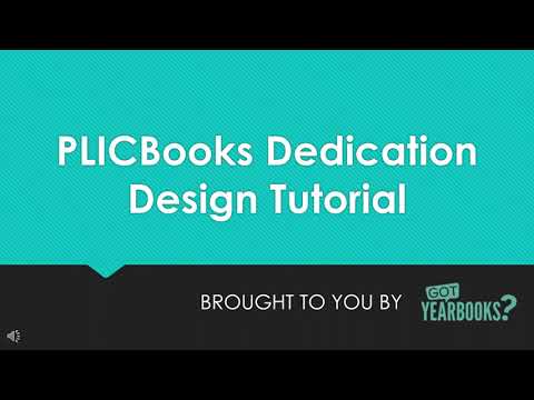 PLICBooks Dedication Ad Tutorial