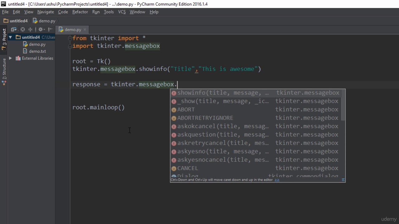 101 Tkinter Message box