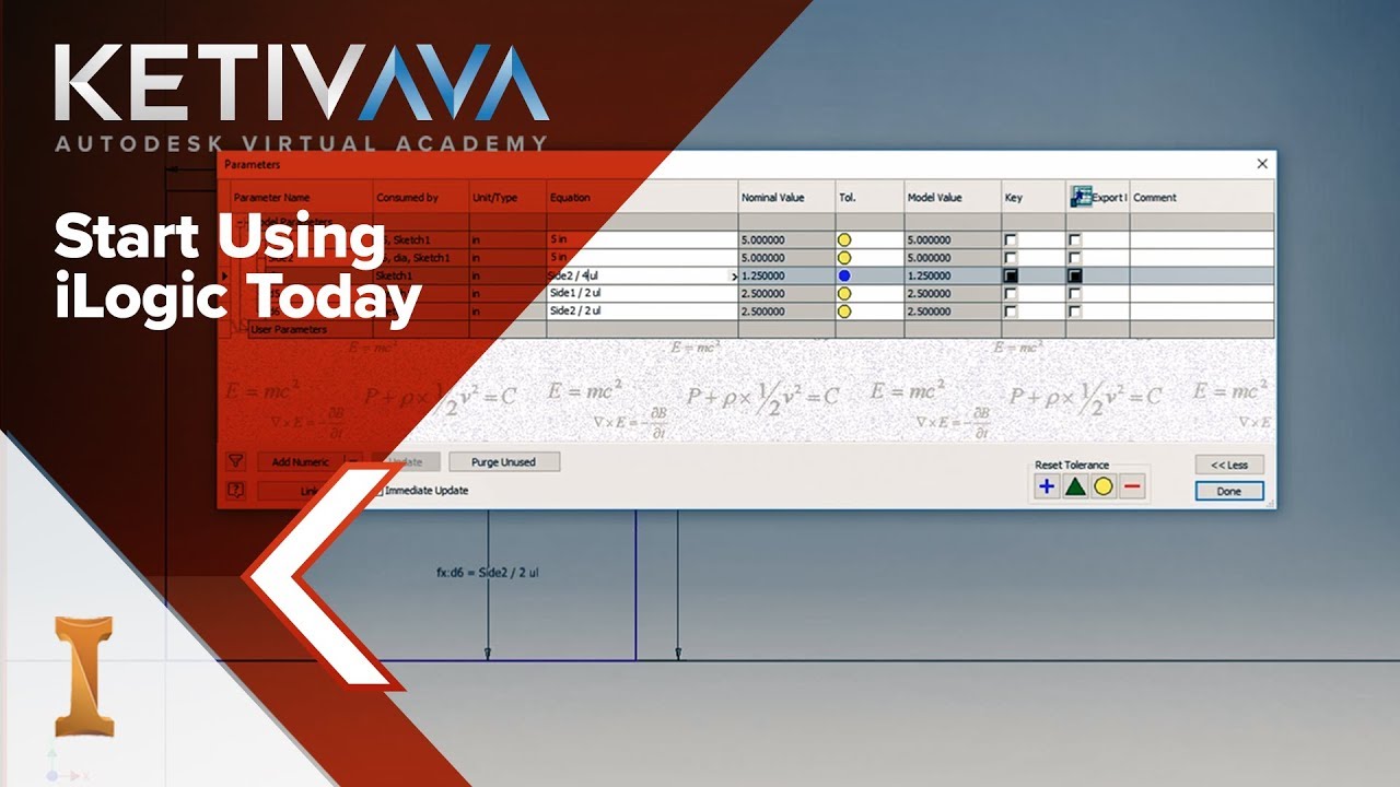 Start Using iLogic Today | Autodesk Virtual Academy