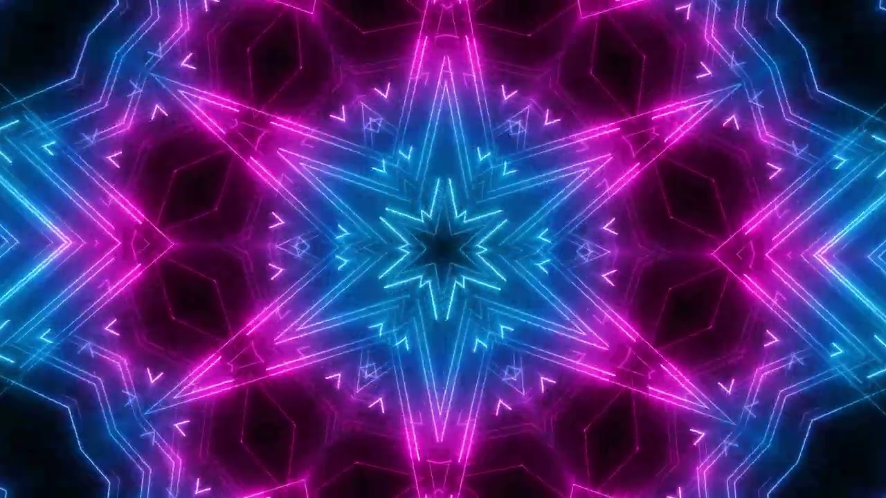 4K Neon Multicolored lines Background Animation 18